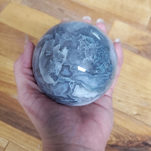 Mother Nature | Accents | Beautiful Turquoise Grey Marble Orb | Poshmark